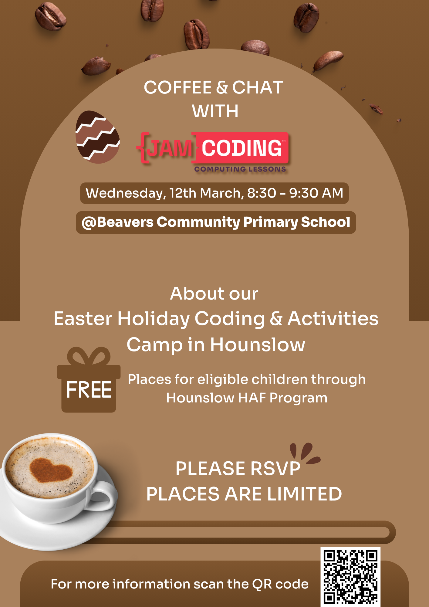 Coffee and chat with Jam Coding London TW - Beavers - Jam Coding